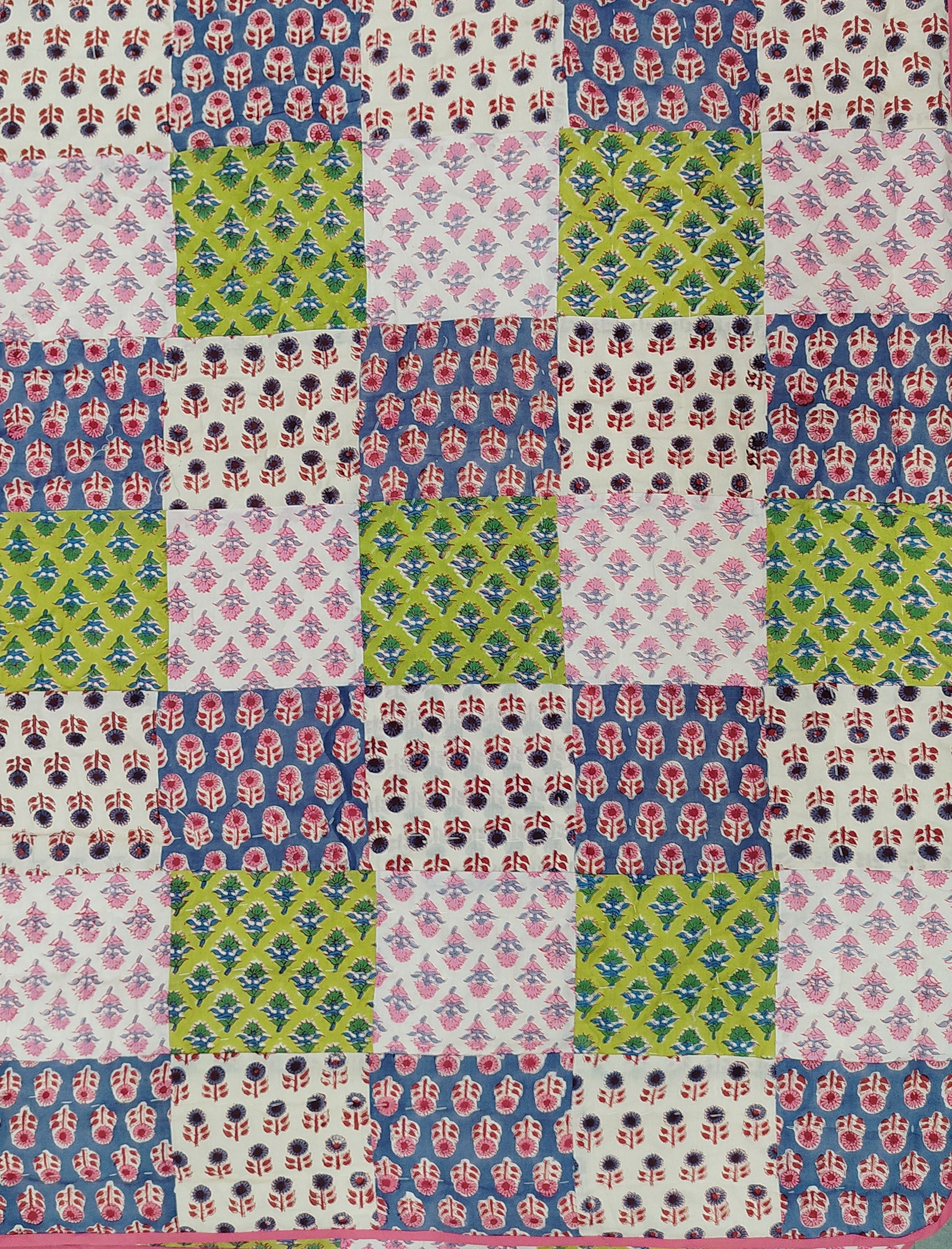 Hand Block Printed Patchwork Cotton Single Quilt – Gulabchand Prints